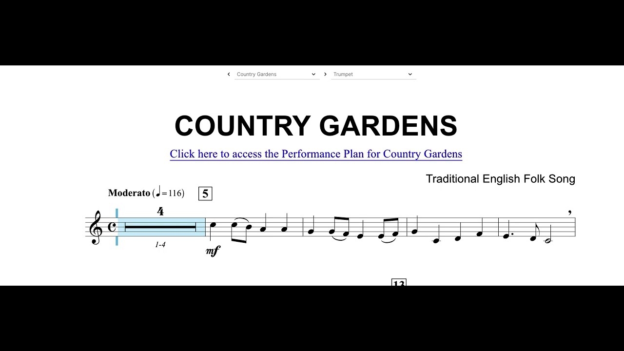 Country Gardens - Trumpet Solo Accompaniment - YouTube