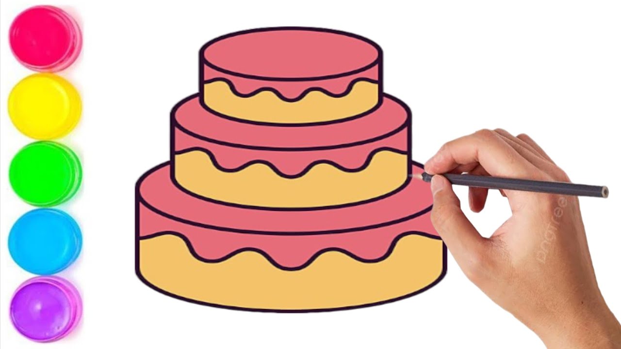 How To Draw a Simple Cake Very Easy Step By Step - YouTube