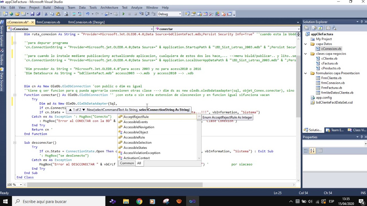 como crear una bbdd access y vb.net2010 parte0 conexión avanzada - YouTube