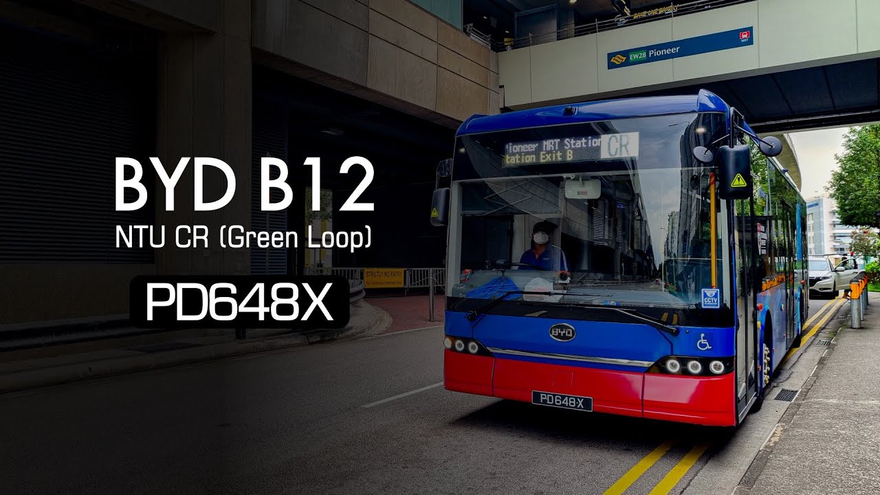 BYD B12 (3-Door) Electric Bus | PD648X | NTU CR - YouTube