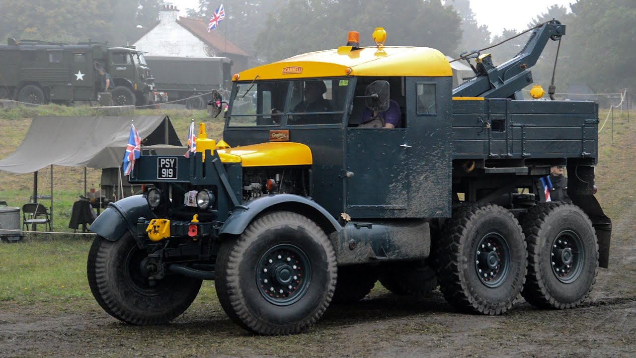 Scammell Pioneer first slowly passing by and then at 'full speed' - YouTube
