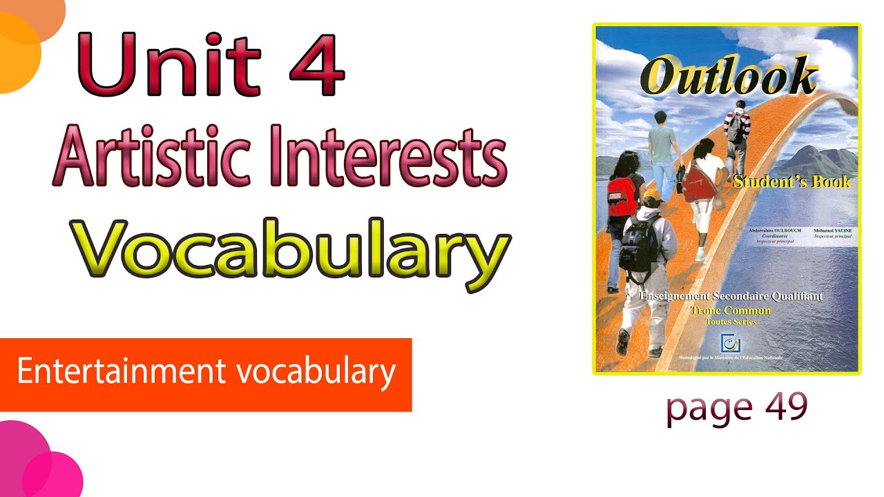 unit 4 : Artistic Interest | Vocabulary | the entertainment vocabulary ...