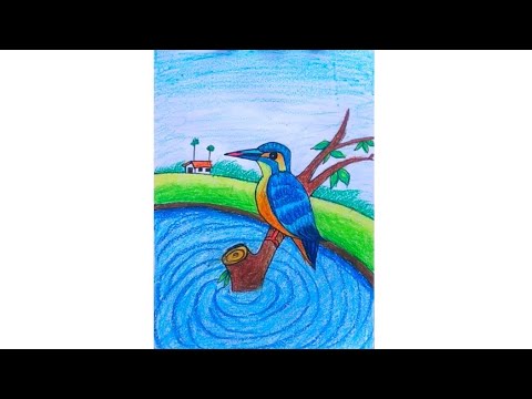 How to Draw a Kingfisher Bird ।। Kingfisher drawing easy ।। - YouTube