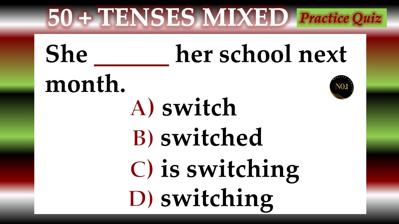 50 + Grammar Tenses Quiz | Verbs in English Grammar | English Practice ...