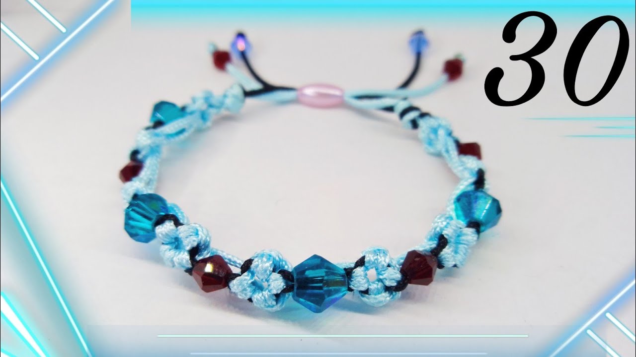 #30 DIY LIGHT BLUE BRACELET 💙🖤 - YouTube
