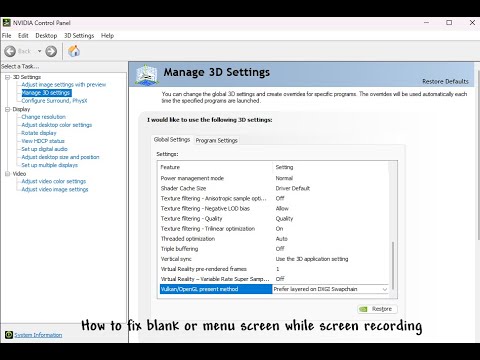 How to fix a blank or menu screen when screen recording (Nvidia) - YouTube