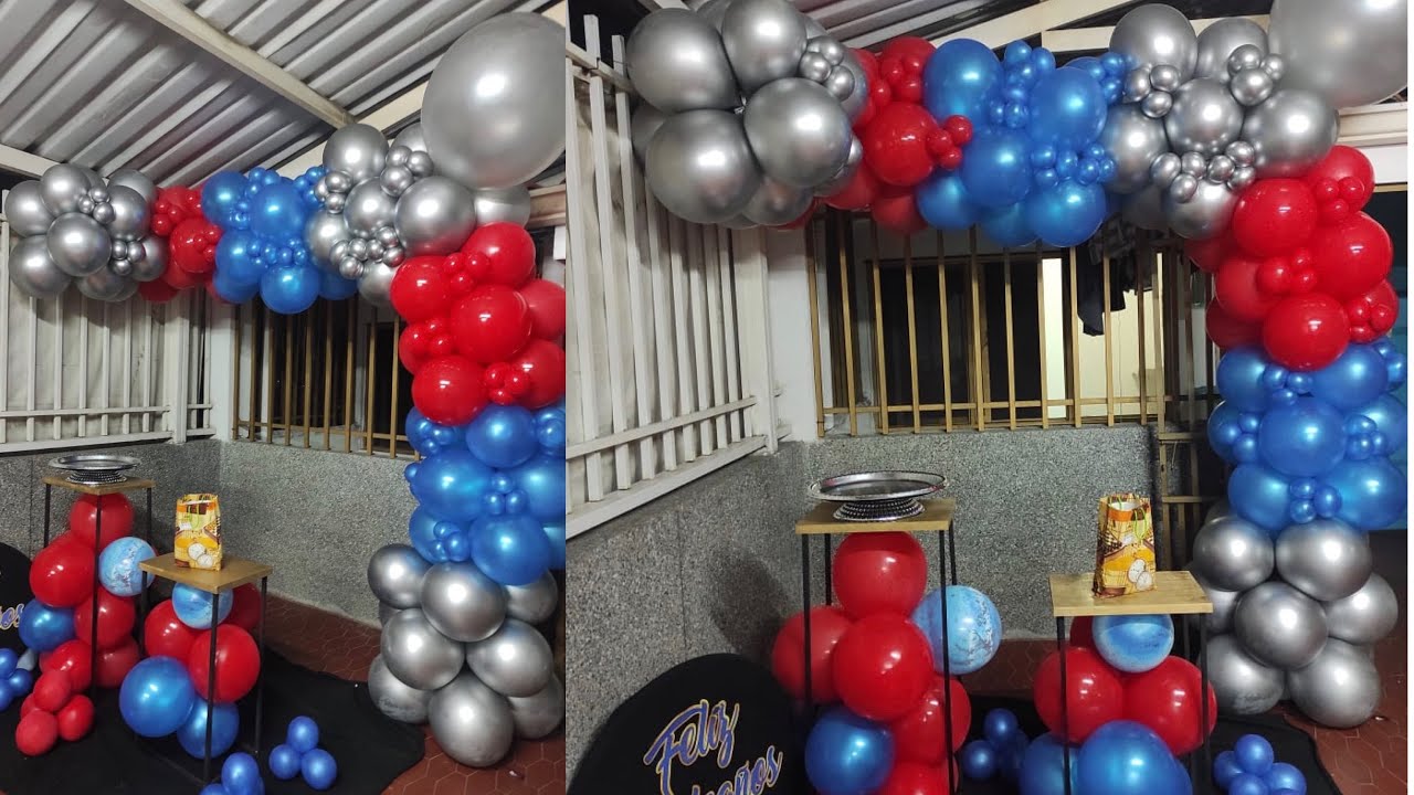 Decoración rojo,plateado y azul - YouTube