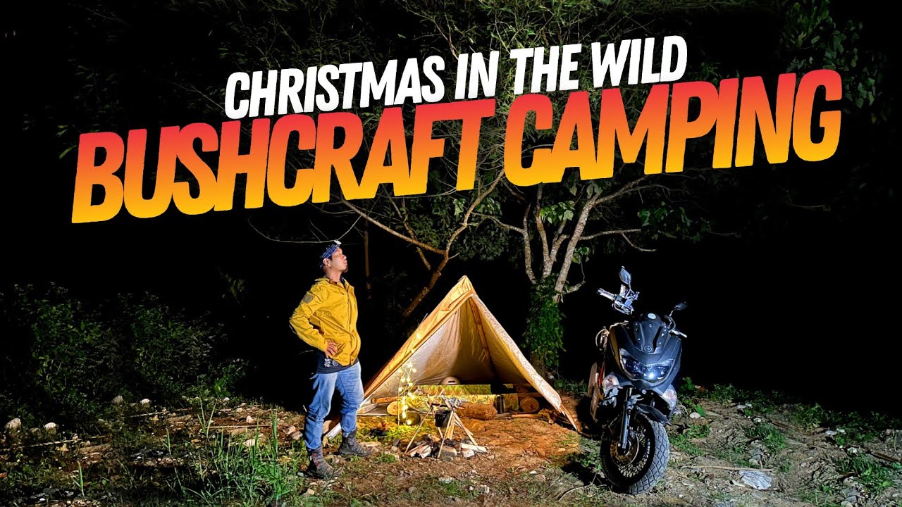 Bushcraft Tent and Cot Bed | Build and Camp for Christmas - YouTube