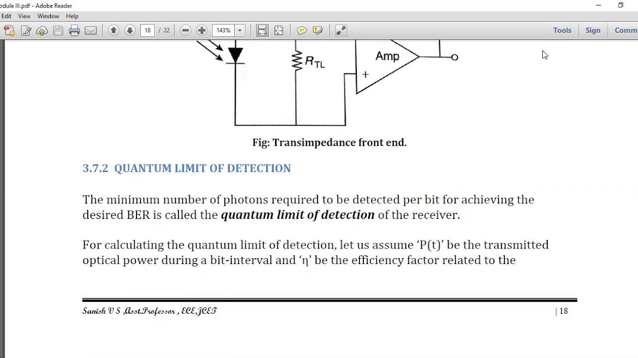 Optical Communication Module 3 Part 6 - Quantum limit of Detection ...