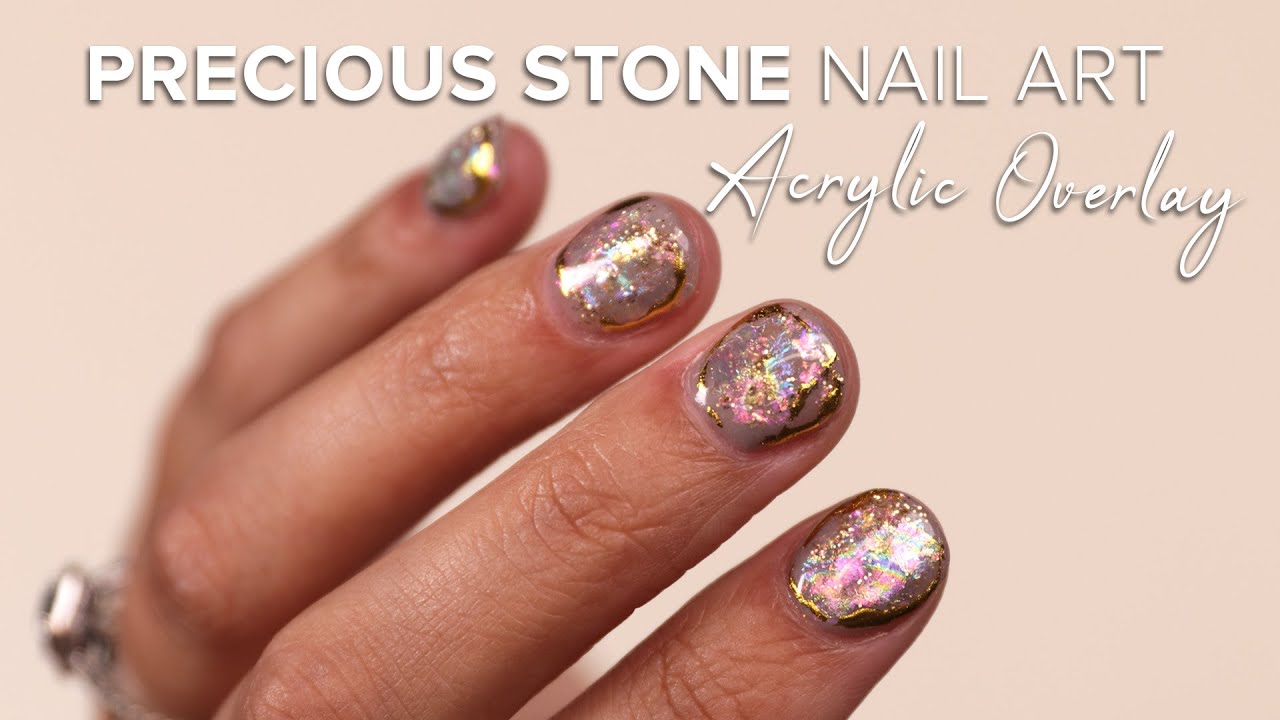 Opal Acrylic Nails | Doing My Nails - YouTube