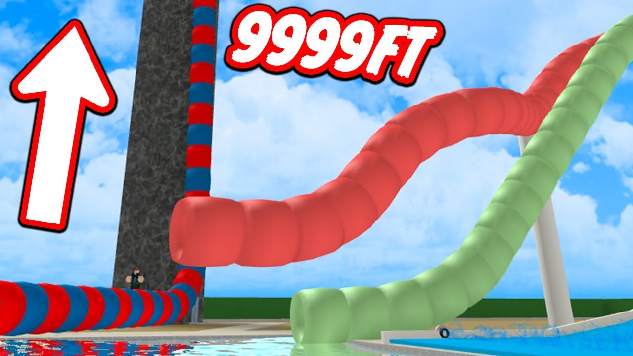TALLEST WATER SLIDE IN ROBLOX... *9999 FT* - YouTube