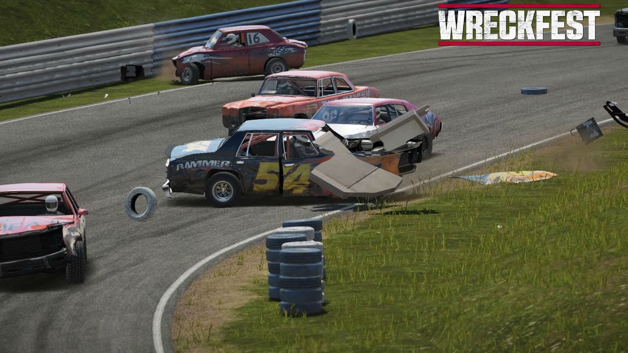Wreckfest - RAMMER RS (RWD) - Fire Rock Raceway (Full Circuit) -Totaled ...