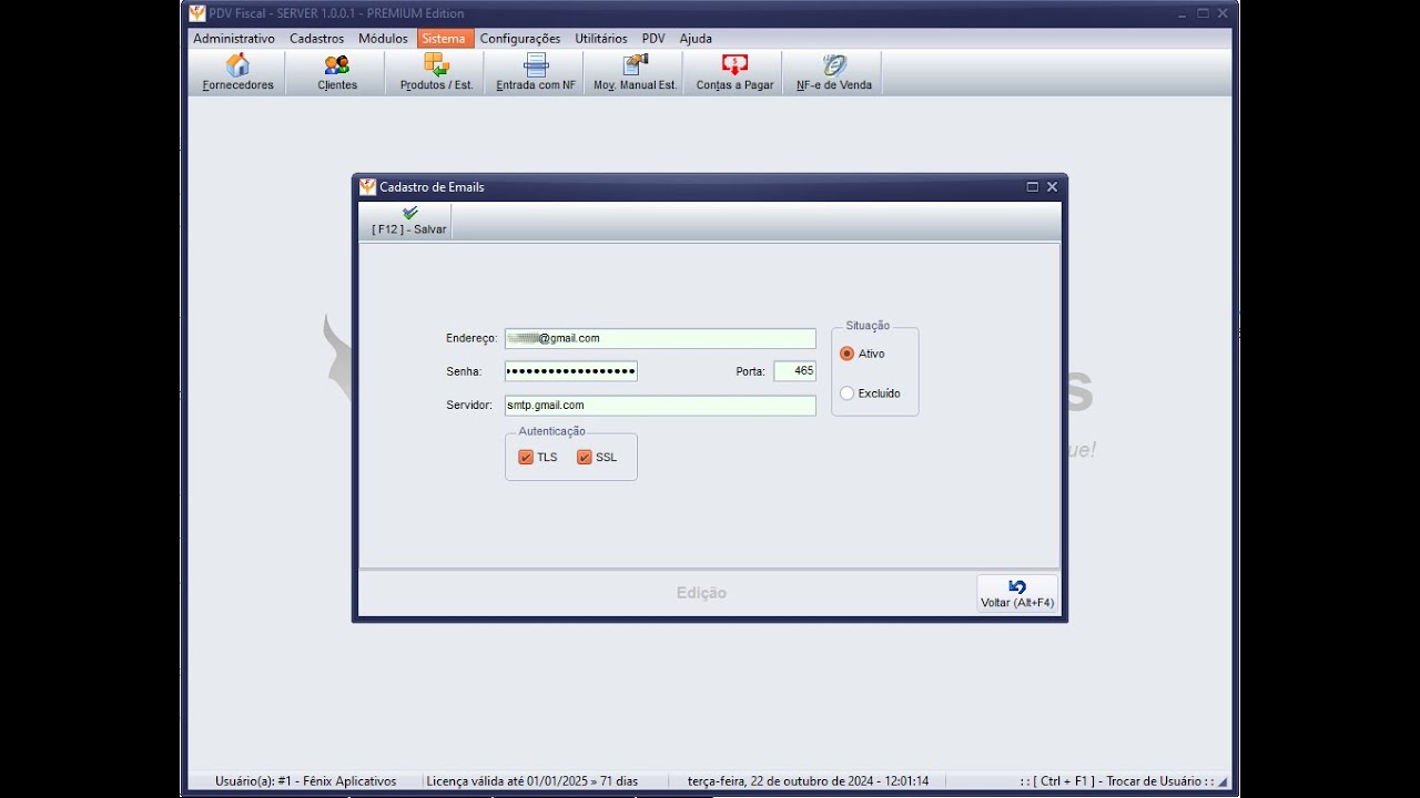 Cadastro de E-mails - Como cadastrar e configurar e-mails par envio de NF-e no PDV Prático ...