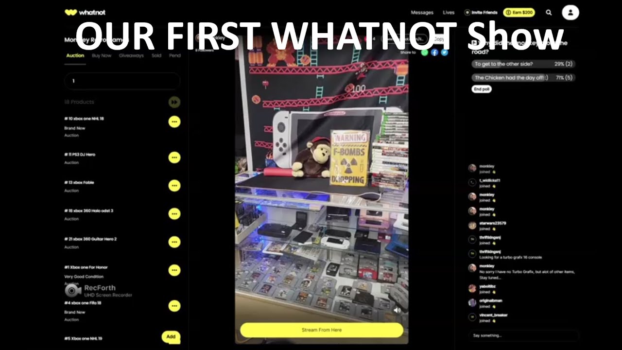 1st Whatnot Live Auction 8/29/22 - YouTube