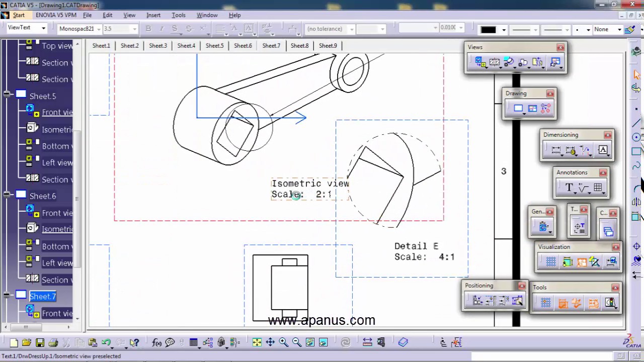 آموزش کتیا Catia - ایجاد نمای Detail View در محیط نقشه کشی Drafting ...