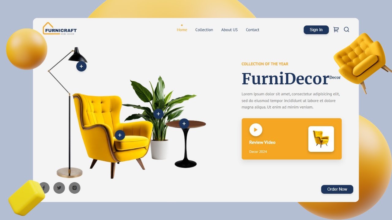 How to Create a Stunning Furniture E-Commerce Website | HTML, CSS ...