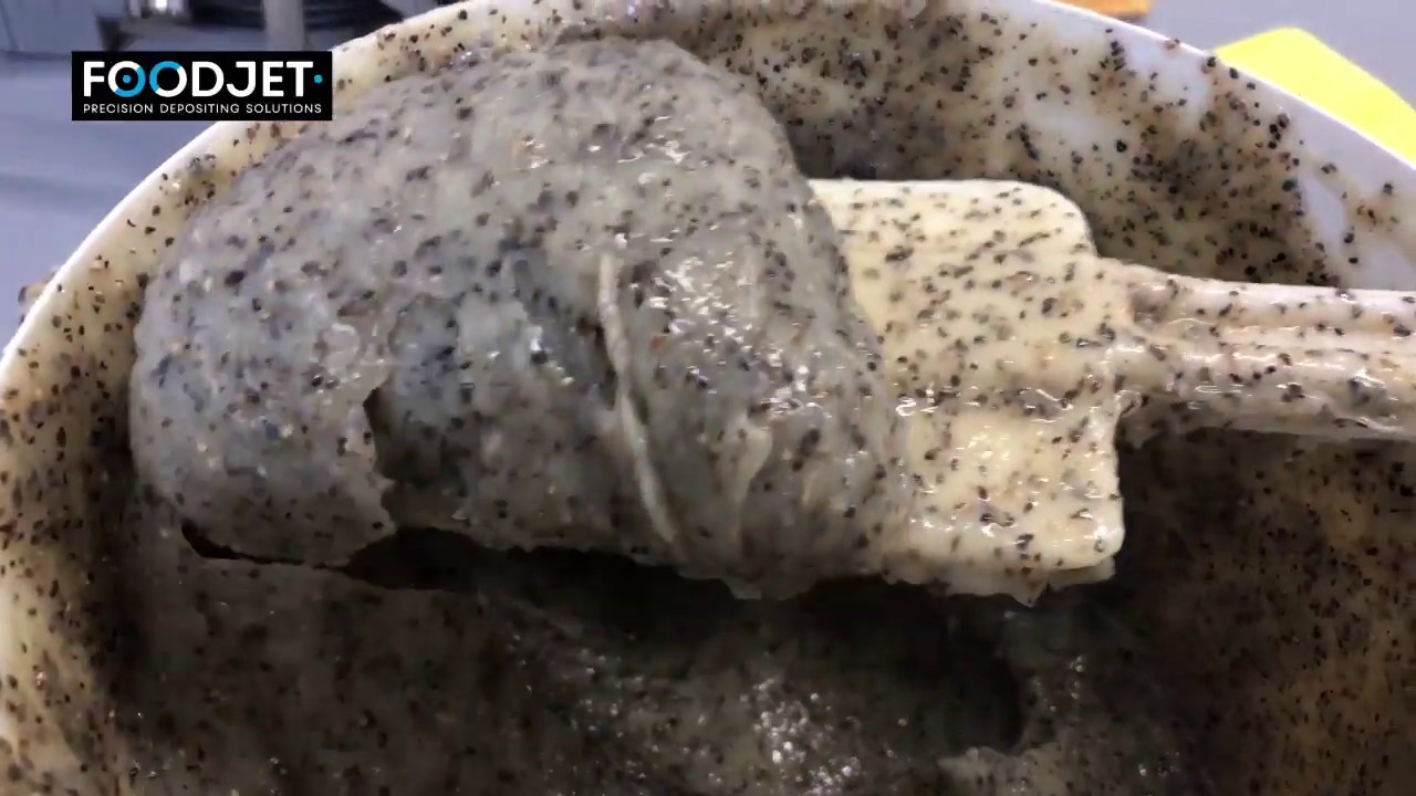 Depositing tiger paste with inclusions - FoodJet precision depositing ...