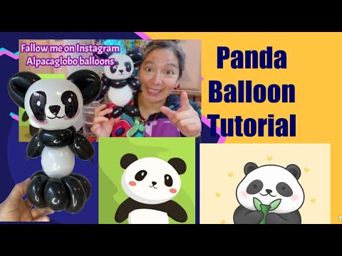 Panda bear balloon tutorial - YouTube