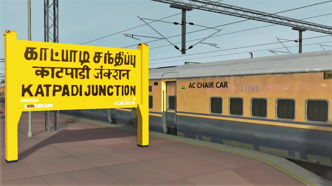 Chennai Mysore ICF Shatabdi Arrival at Katpadi Junction | Railworks Train Simulator - YouTube