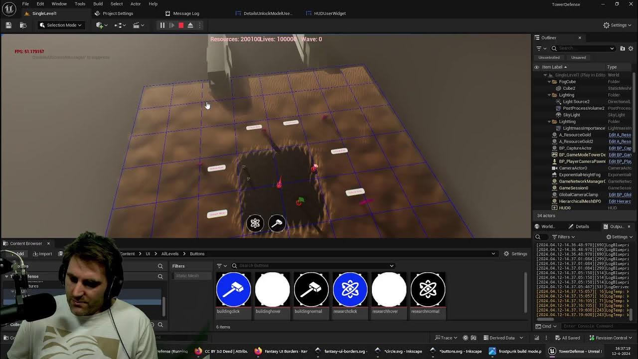 Hud Work | Live coding a Tower Defense game in Unreal - YouTube