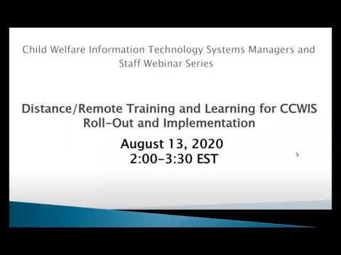 Remote Training and Learning for CCWIS Rollout - YouTube