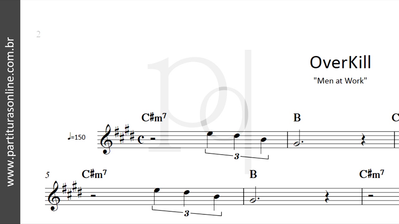 OverKill ♪ Men at Work | Partitura - YouTube