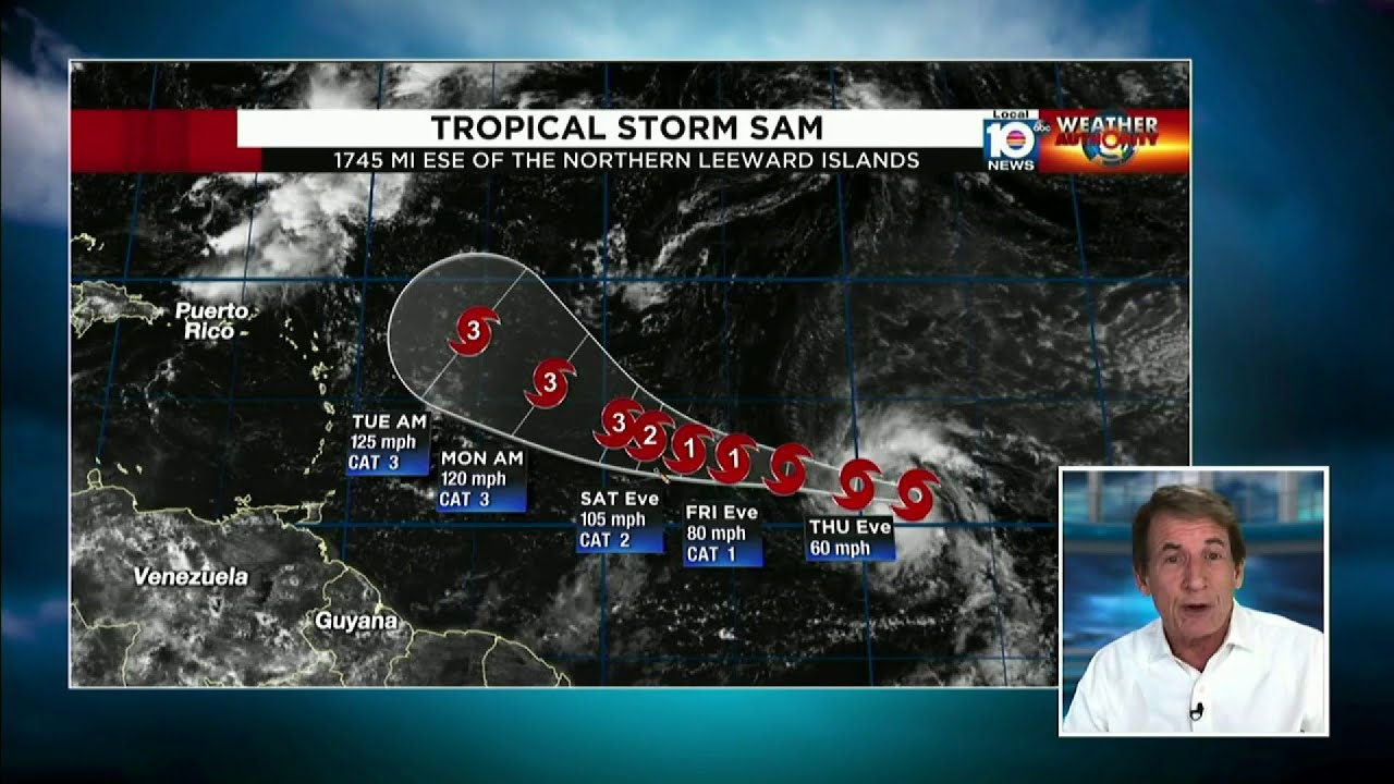 Tropical Storm Sam will strengthen and bears watching - YouTube