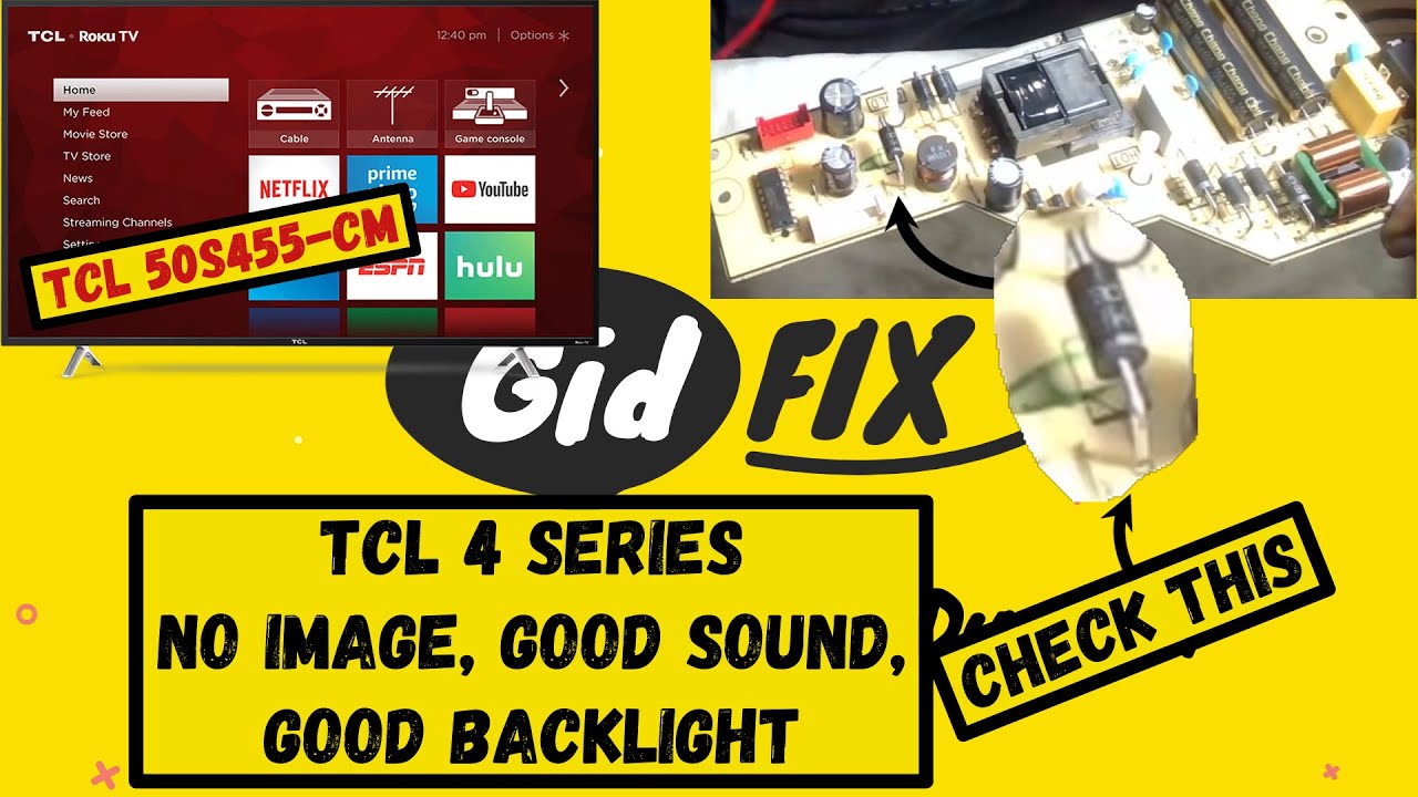 Easy Fix TCL TV No Display or Black Screen with Sound. TCL 4 Series ...