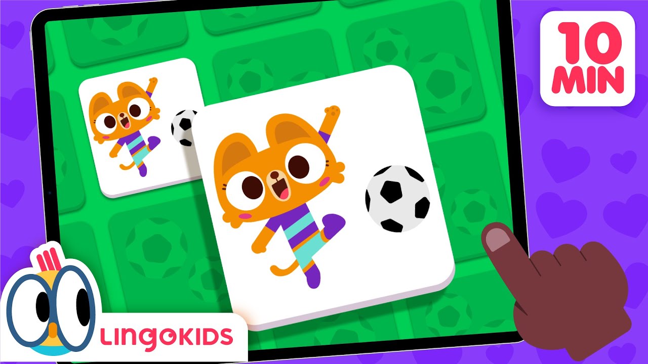 MEMORY CARDS GAME 🃏🧠 and more Sports Games for Kids | Lingokids - YouTube