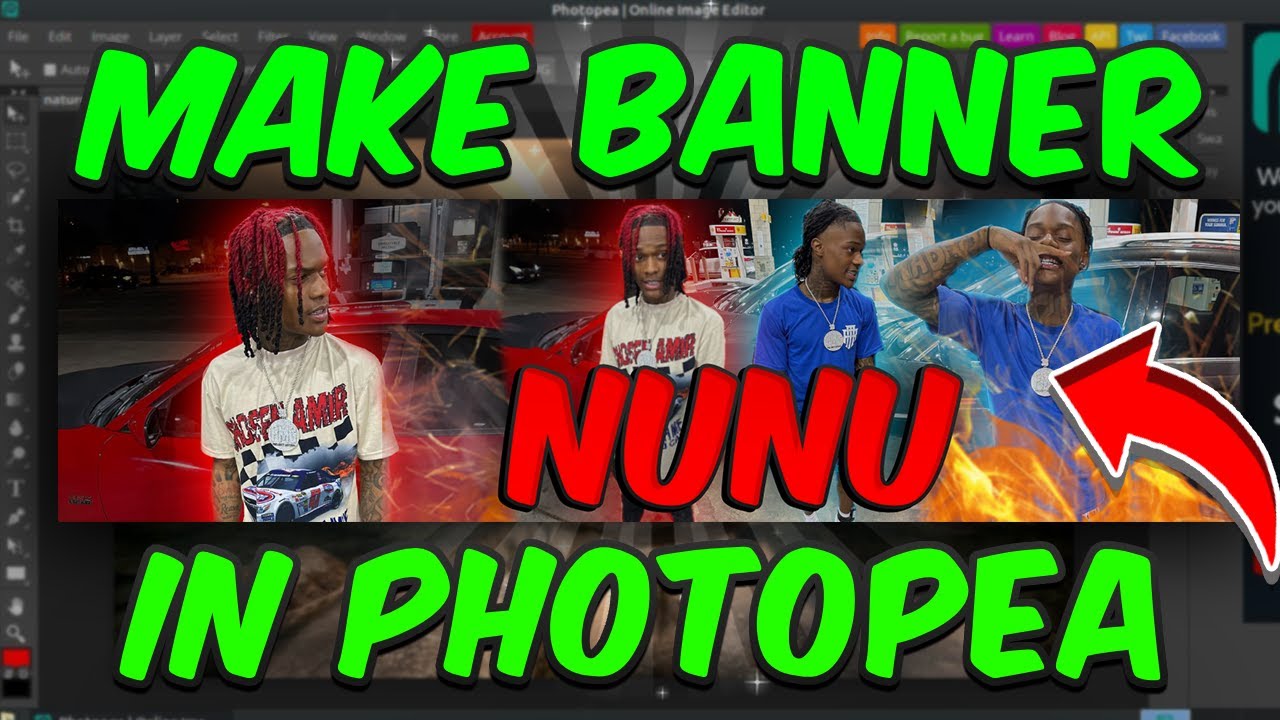 How To Make A Banner In Photopea (2024 Photopea +PSD) - YouTube
