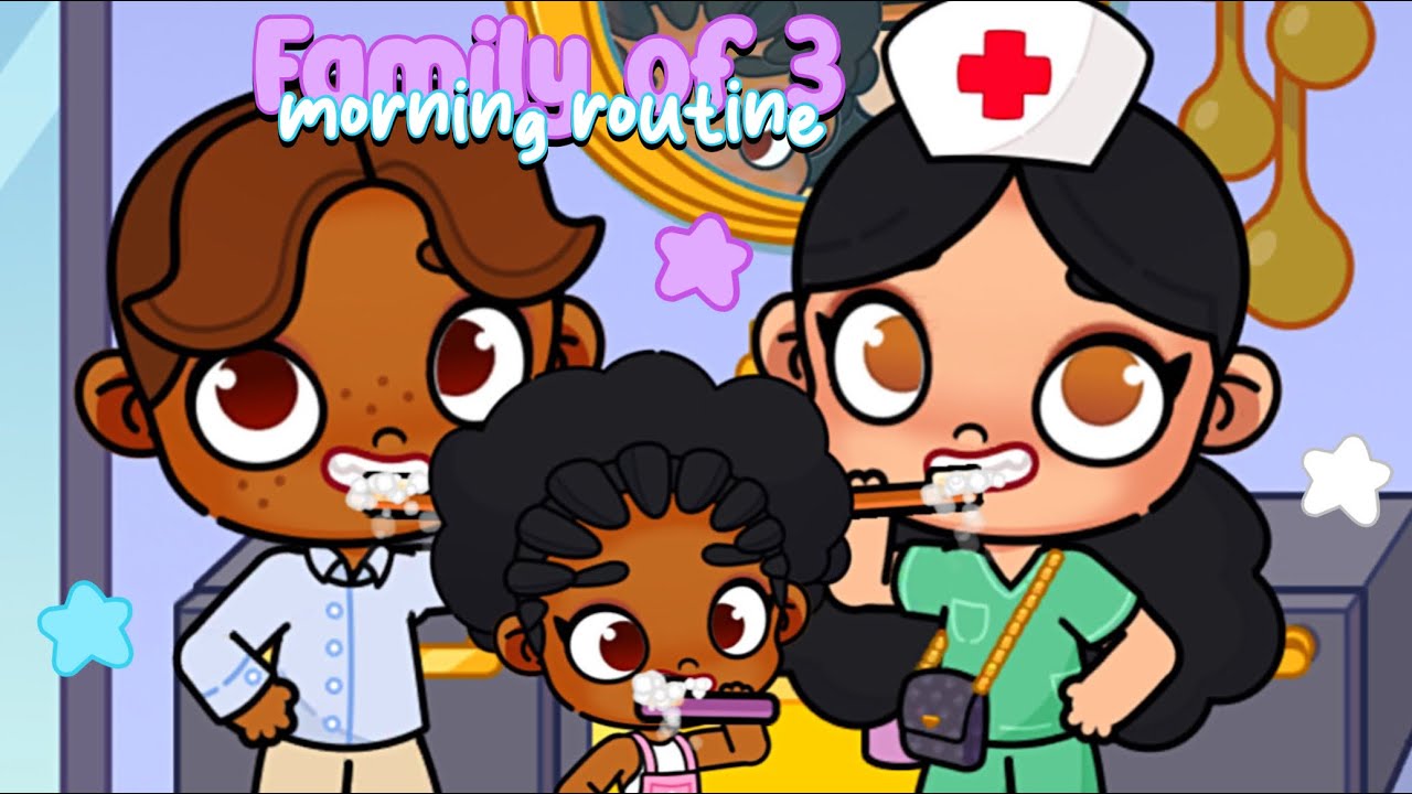 🪥| Family of 3 Morning Routine *VOICED* Avatar World RP - YouTube