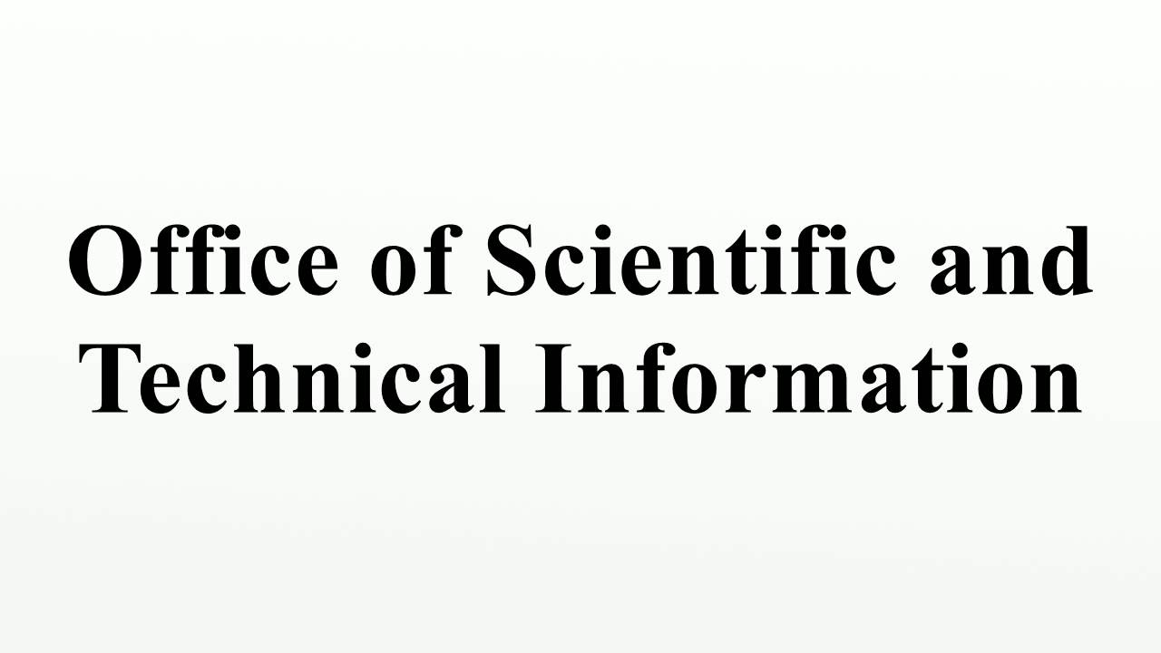 Office of Scientific and Technical Information - YouTube