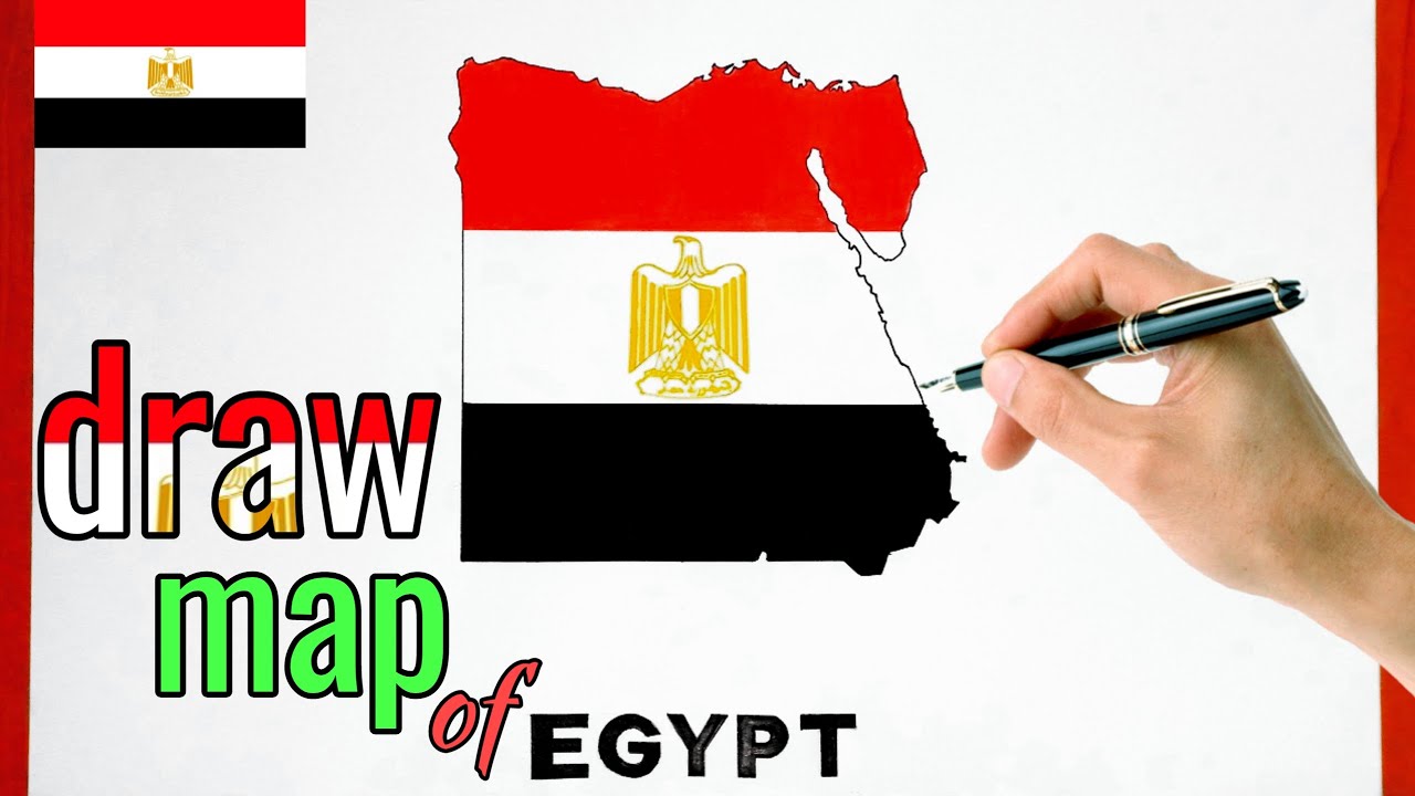 Egypt map drawing in 30 seconds | How to draw Egypt map easy - New ...
