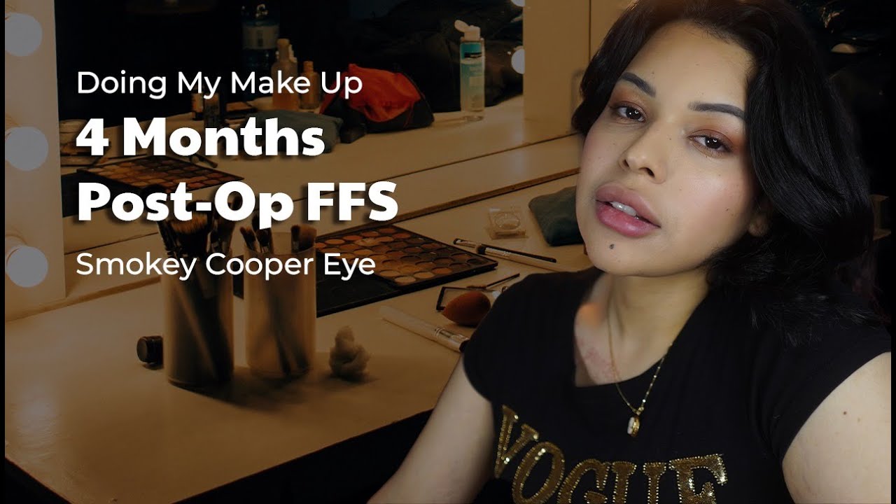 Facial feminization surgery post op, make up - YouTube