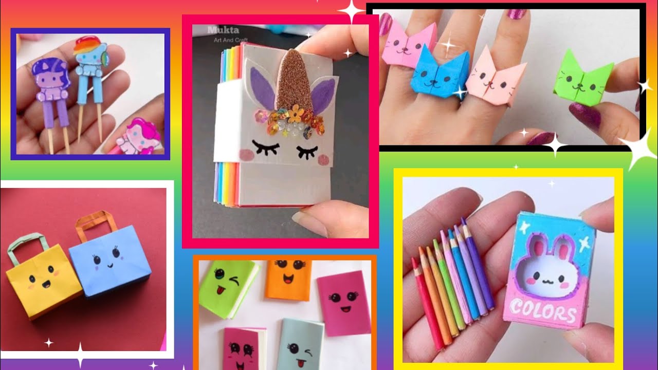 Cute mini paper craft ideas 💡|DIY 5 mini paper crafts - YouTube
