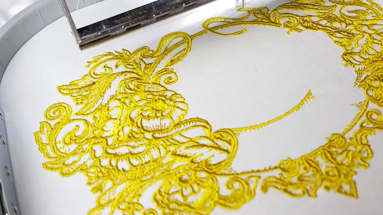 Luxury Baroque Frame Machine Embroidery Design - 2 sizes - YouTube