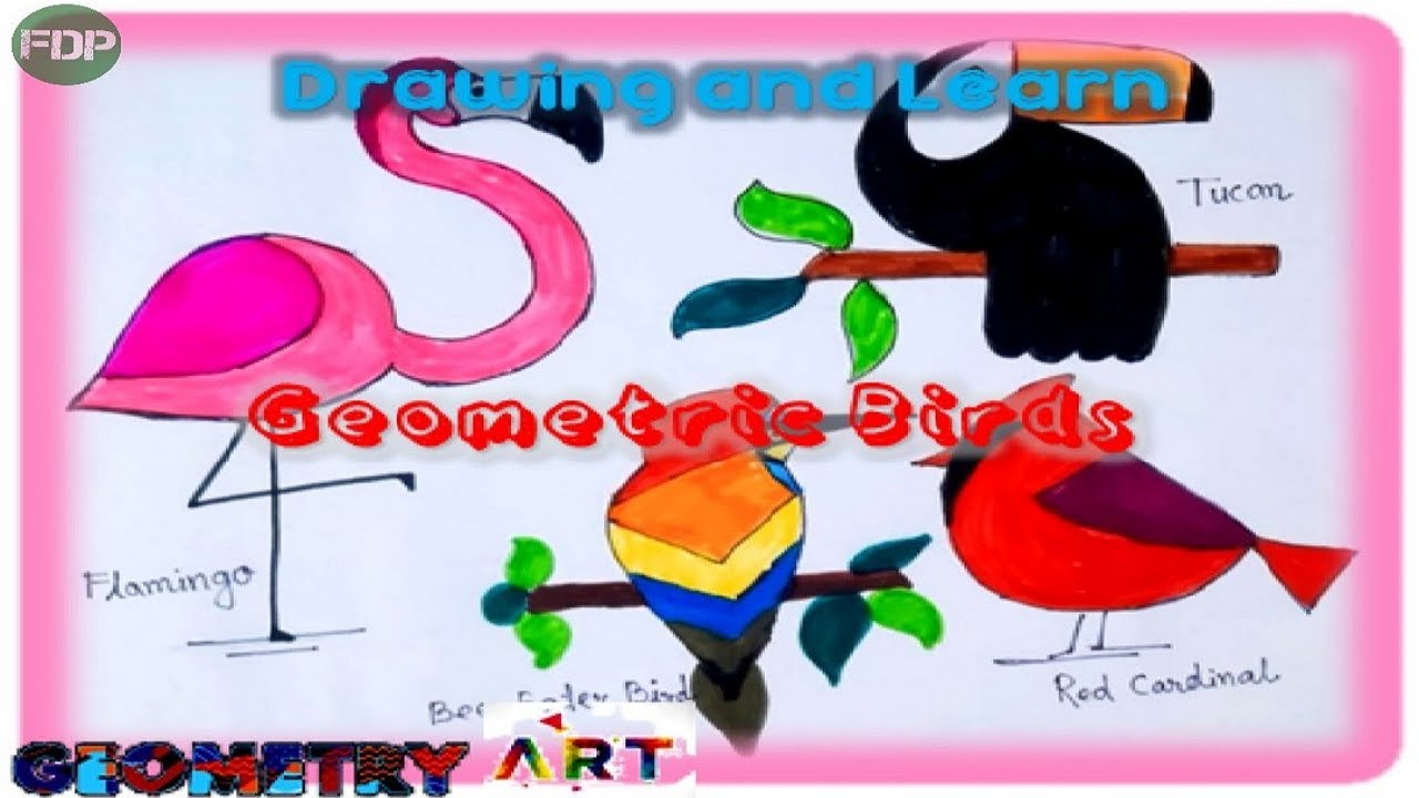How to Draw GEOMETRIC Bird DRAWING Geometric Shapes Patterns Drawing ...