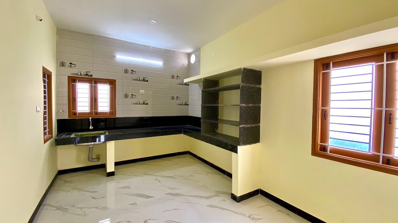 Simple Non-Modular Kitchen Design // Granite Shelf’s // 10x16 Size ...