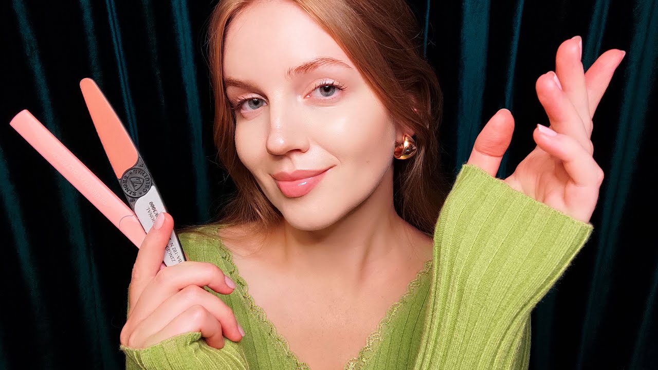 ASMR Doing Your Nails. Dry and Oil Hand Massage. Personal Attention ...