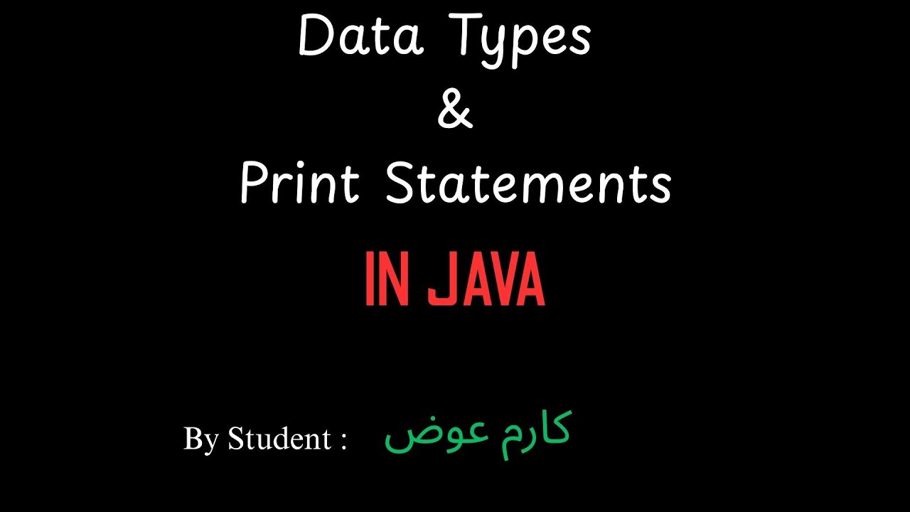 1. Datatypes & Printing in JAVA - YouTube