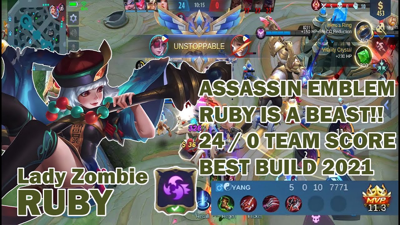 Mobile legends ruby build 2021 | Assassin emblem gameplay, best build 2021 | MLBB - YouTube