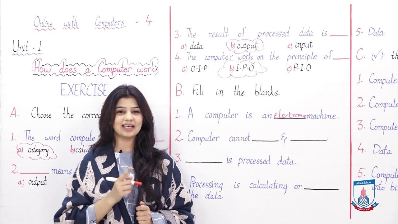 Class 4 - Computer Studies - Chapter 1 - Lecture 3 Exercise (part 1) - Allied Schools - YouTube