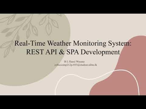 Real-Time Weather Monitoring System: REST API & SPA Development - YouTube