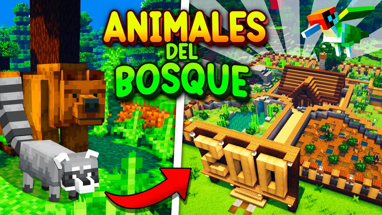 Creé un ZOO GIGANTE con ANIMALES del BOSQUE en MINECRAFT 🐻🌳 - YouTube