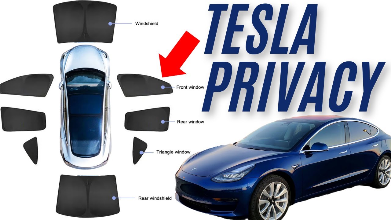 Privacy Shield Sunshades for Tesla Model 3 & Y – Full Blackout & Heat ...