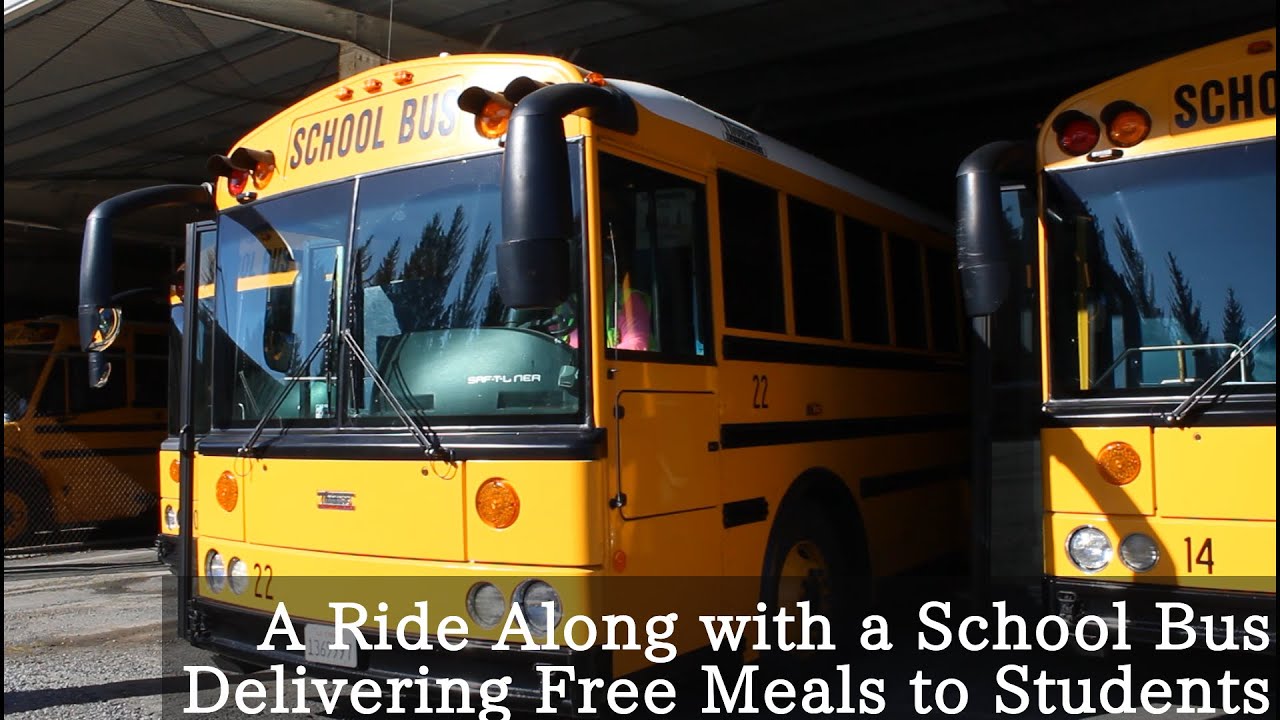 A Ride Along with a School Bus Delivering Free Meals to Students - YouTube