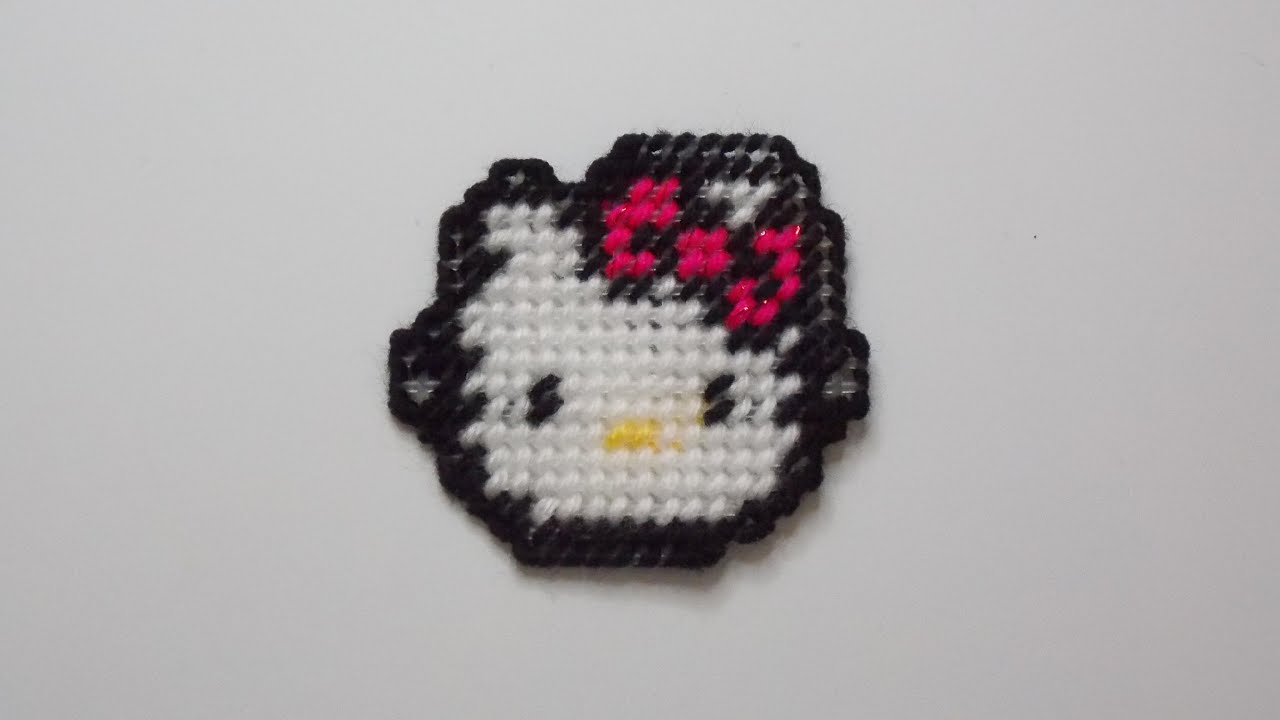 How to make a plastic canvas Hello Kitty - YouTube