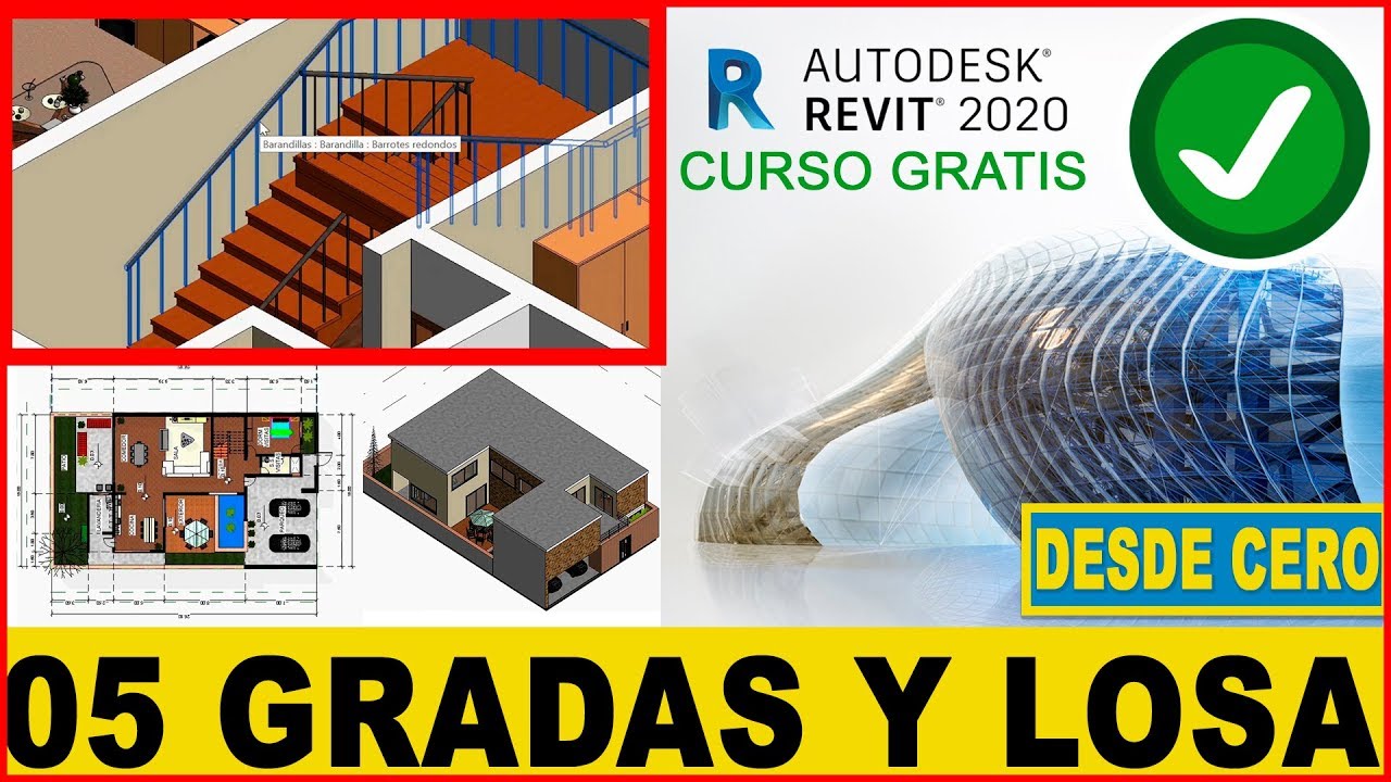 5/10 CURSO COMPLETO de REVIT 2020 GRATIS! GRADAS Y LOSA TUTORIAL para ...