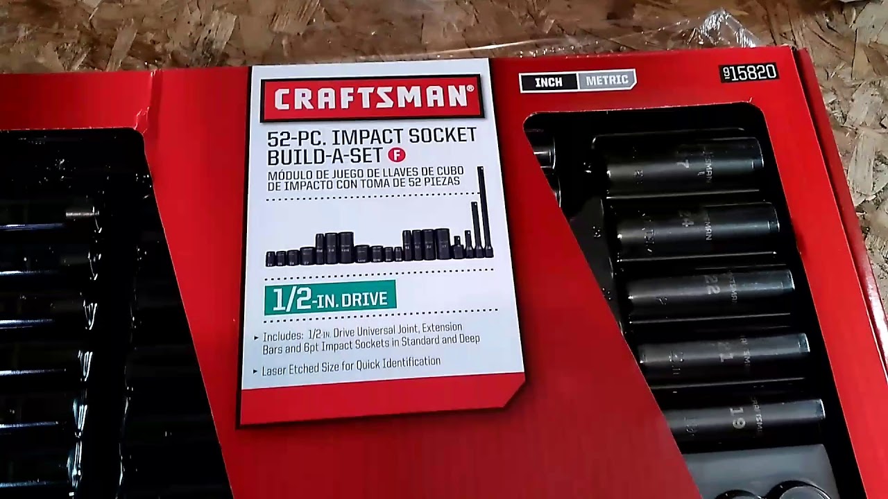 Craftsman 52 pc impact socket set - YouTube