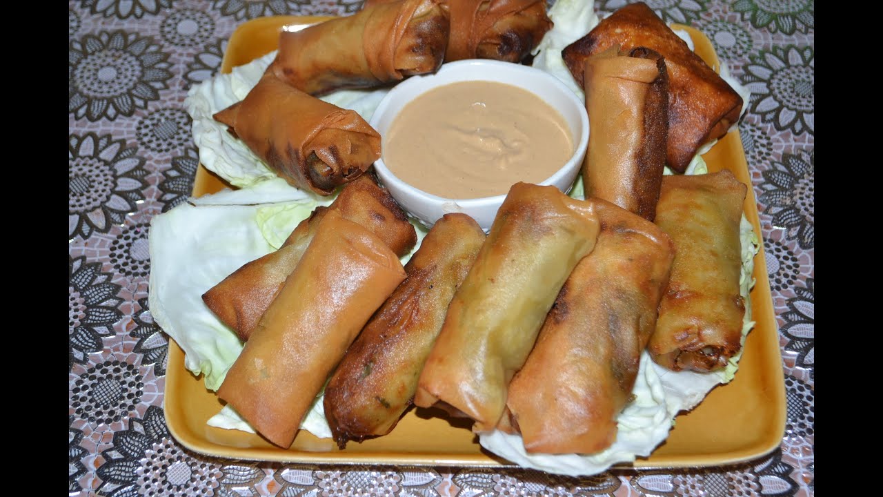 Rolos de primavera vegetarianos - comida china - YouTube